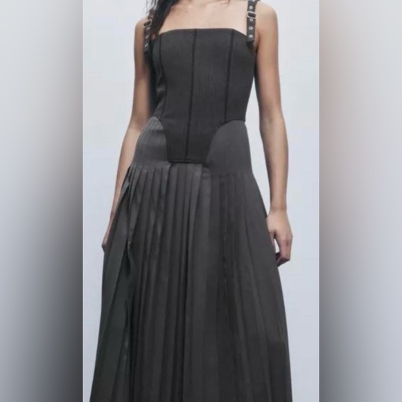 Zara | Dresses | Zara Zw Collection Pleated Corset Dress | Poshmark